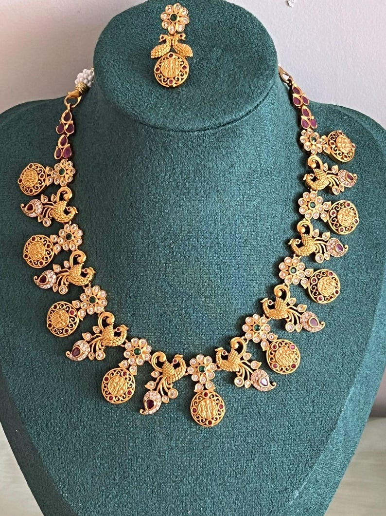 Lotus Set/indian Jewelry/kemp Jewelry/partywear Jewelry Set - Etsy