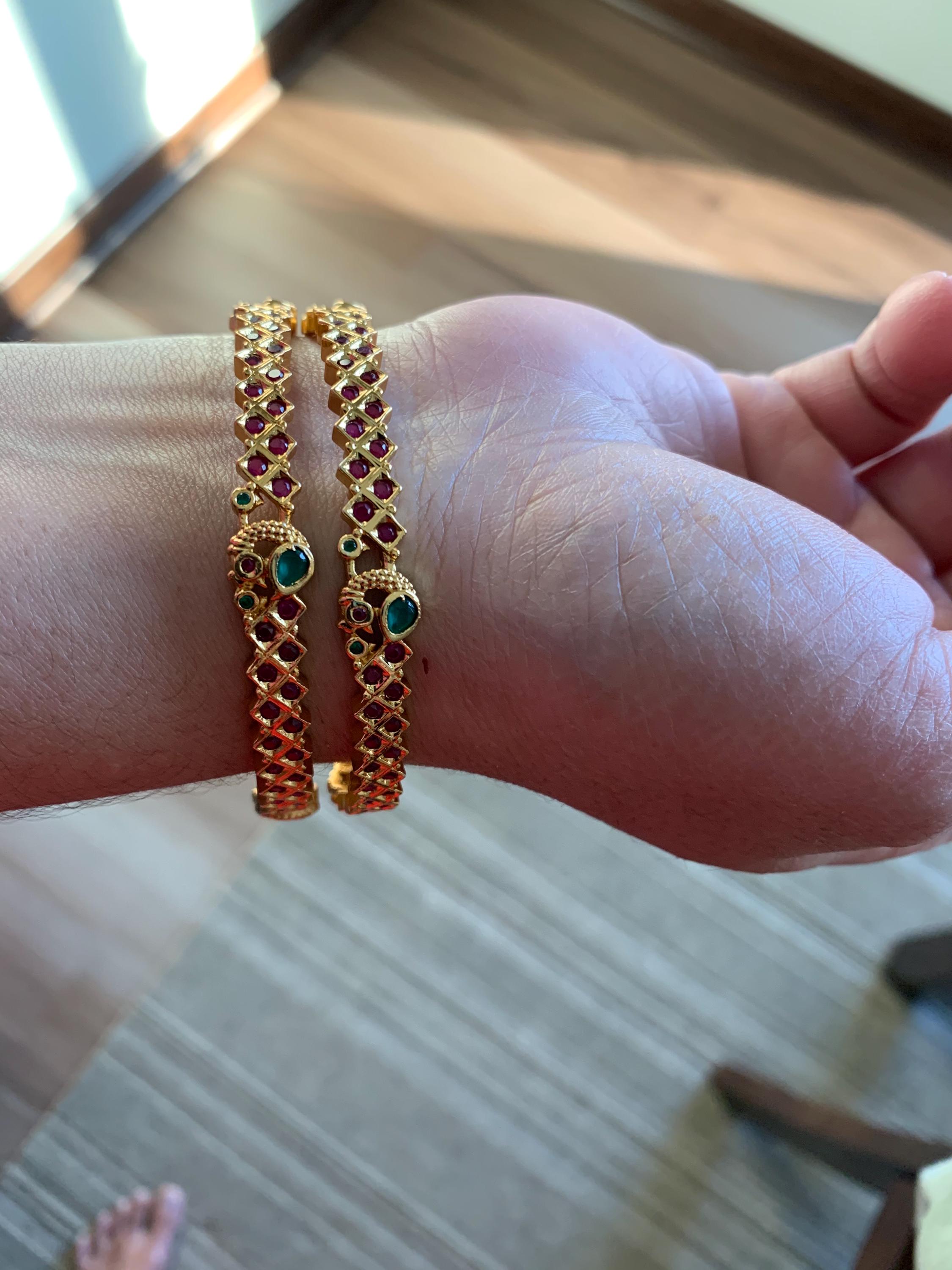 Uncut Stone Bangle/ Wedding Bangle/south Indian Bangle/matt Gold Bangle ...