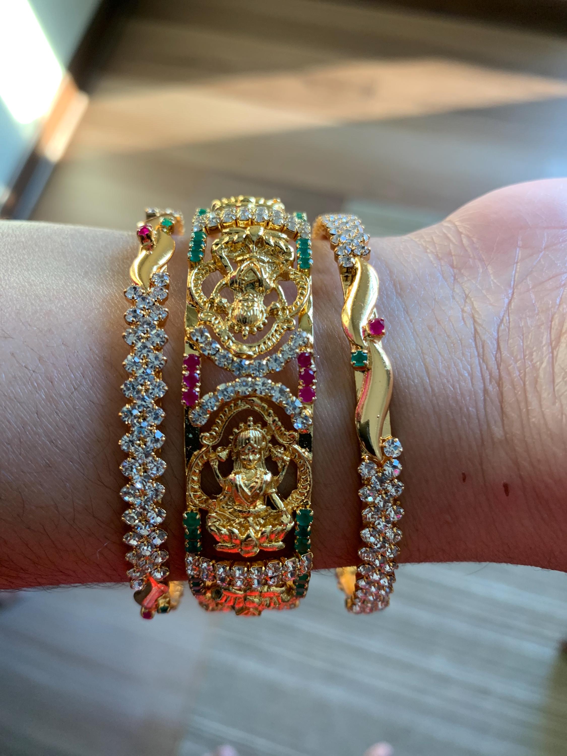 Uncut Stone Bangle/ Wedding Bangle/south Indian Bangle/matt Gold Bangle ...