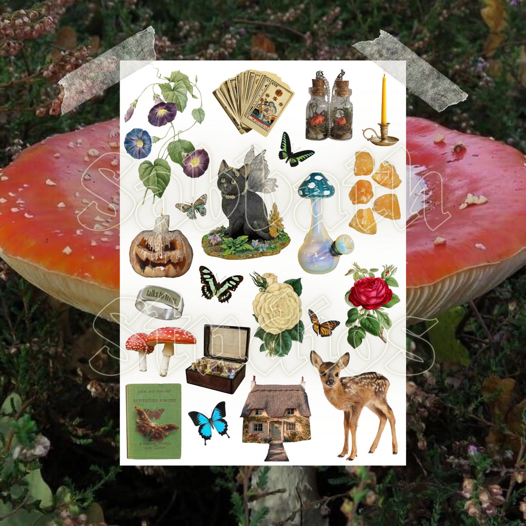 Cottagecore Fairycore Green Witch Mushroom Forest Printable Digital ...