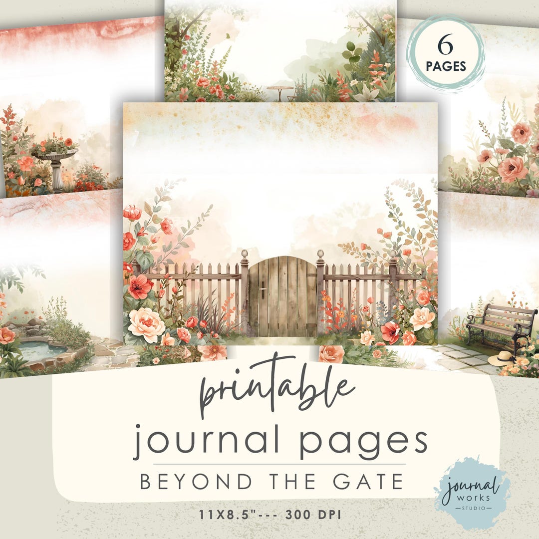 Beyond the Gate Printable Journal Pages, Background Journaling Papers ...