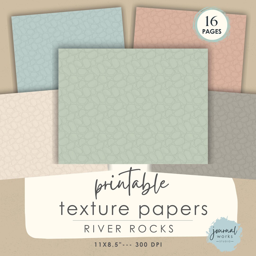 River Rock Texture Printable Papers, Digital Download, Earthy Texture ...