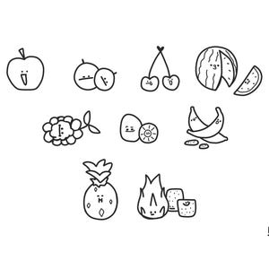 Fruits COLORING Page Printable Characters - Etsy