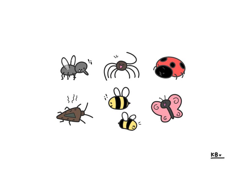 BUGS and Insects Coloring Page Printable Characters !! :DD - Etsy