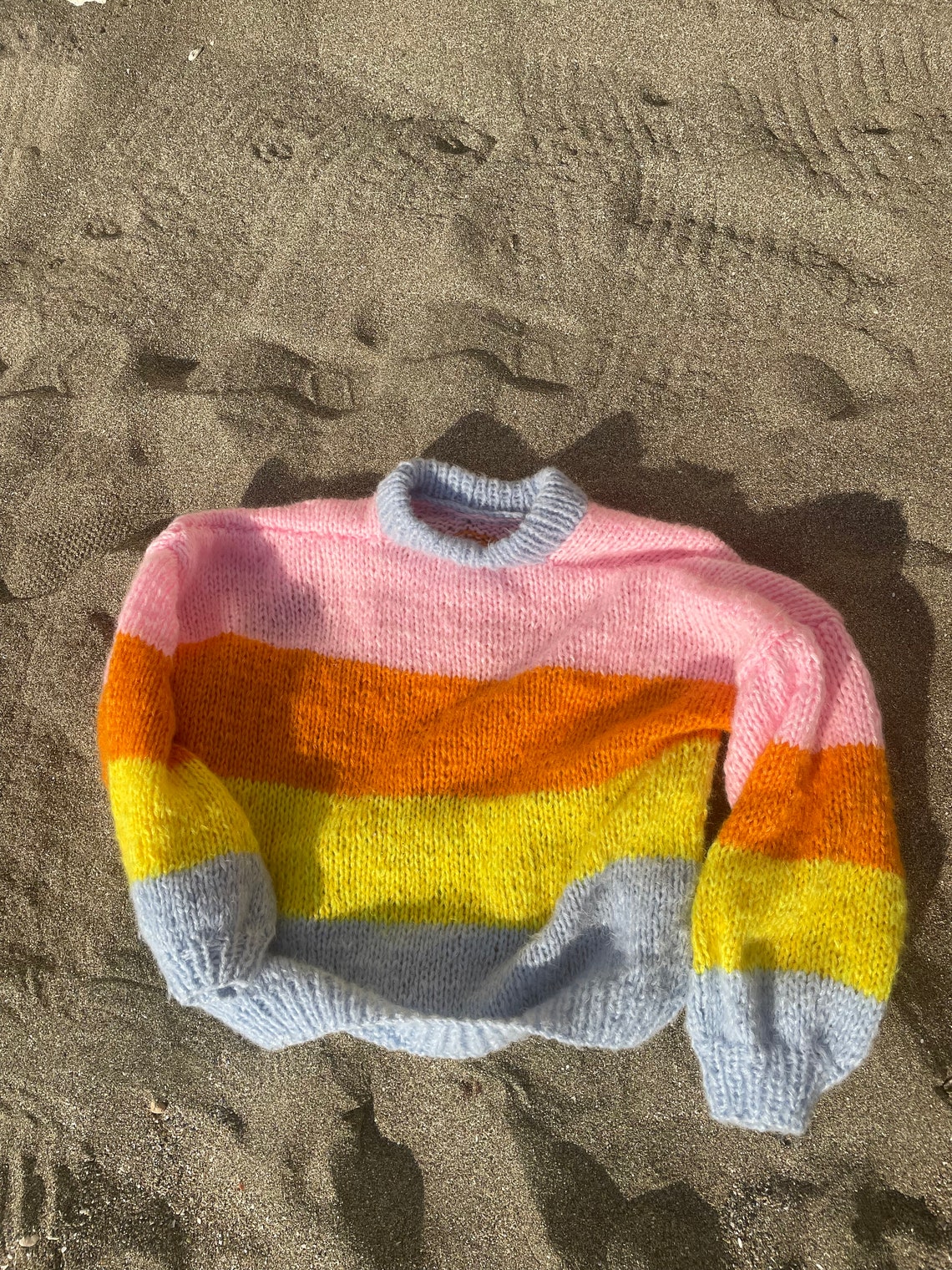 Multi Colored Sweater, Crochet Sweater, Unisex Sweater, Oversize ...