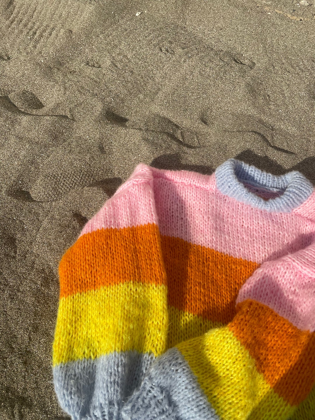 Multi Colored Sweater, Crochet Sweater, Unisex Sweater, Oversize ...