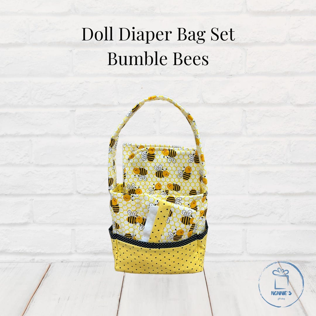 Baby Doll Diaper Bag Set/bumble Bees and Stripes Doll Diaper Bag ...