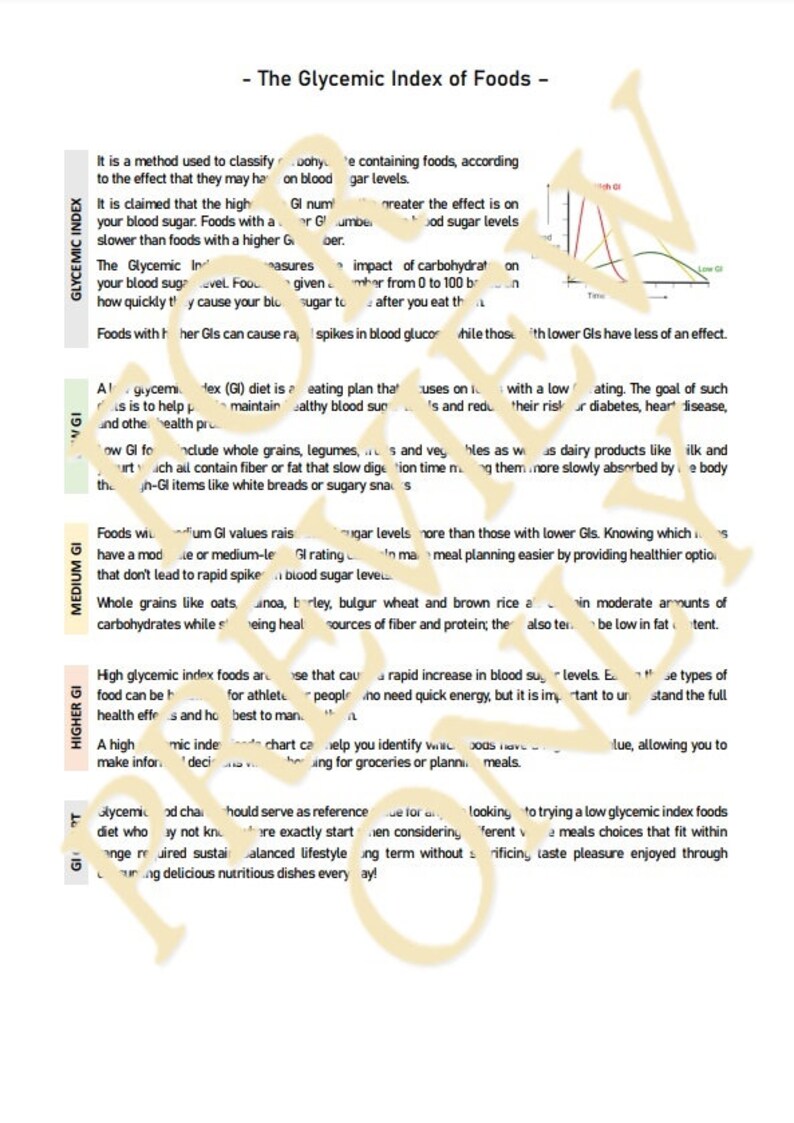 Diabetic Food List Glycemic Index Food List GI Template Glycemic Index ...