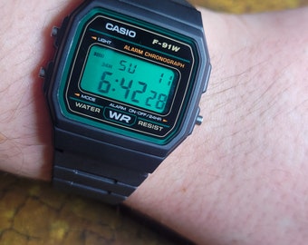 Casio F91W Custom Mod With Color Screen Mod Water Resistant Watch - Etsy