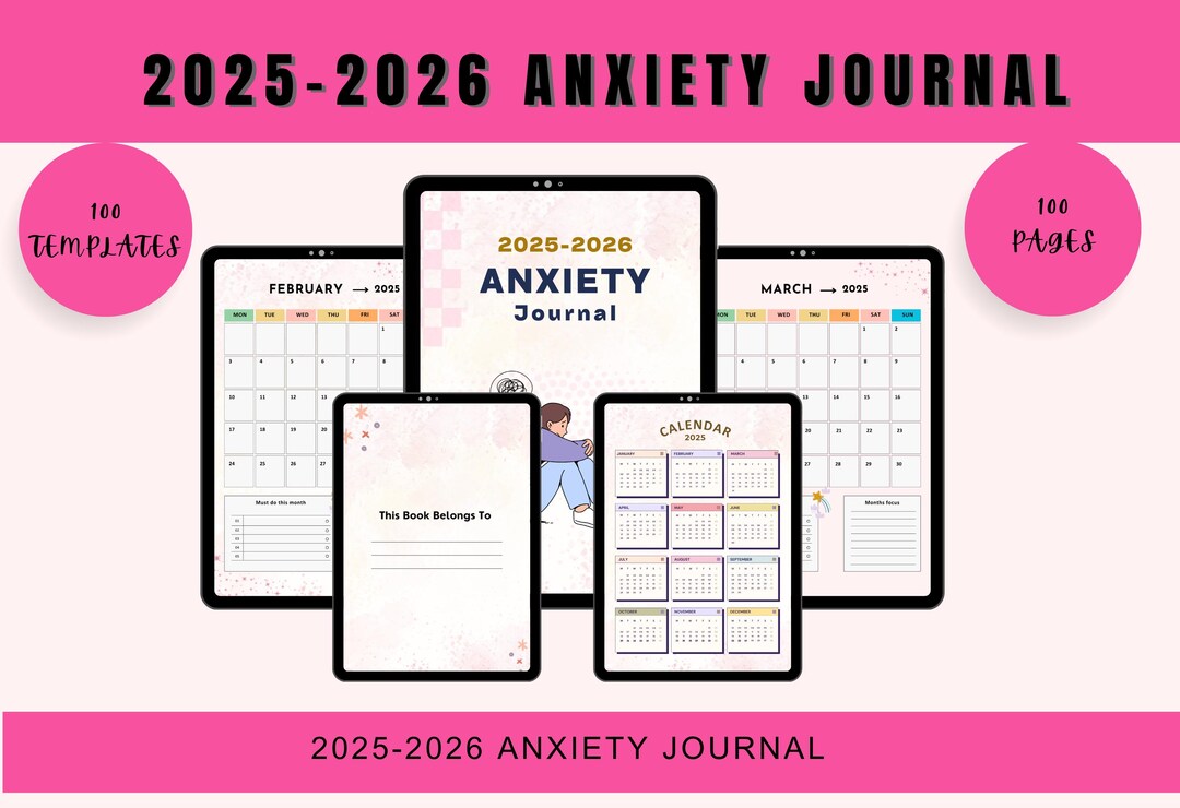 2025-2026 Anxiety Journal | Mental Health Planner | Daily Reflection ...