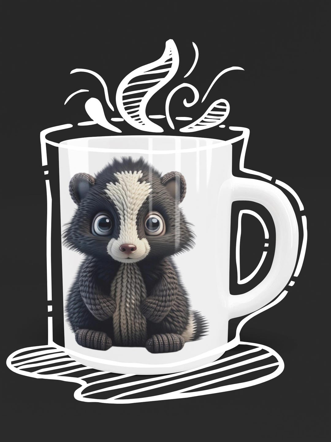 Unique Skunk Design Ceramic Coffee Mug Available in Various Sizes - Etsy