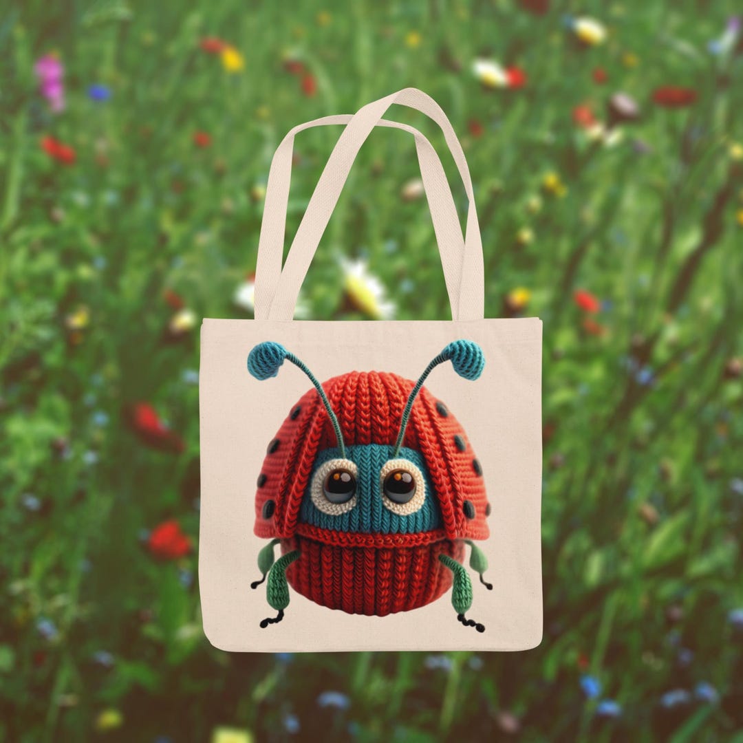 Ladybug Book Bag Preschool Tote Bag Lover Gift Fine Art Print Tote Bags ...