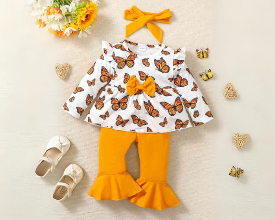 Butterfly Set, Girl Butterfly Outfit, Toddler Girl Butterfly Clothes ...
