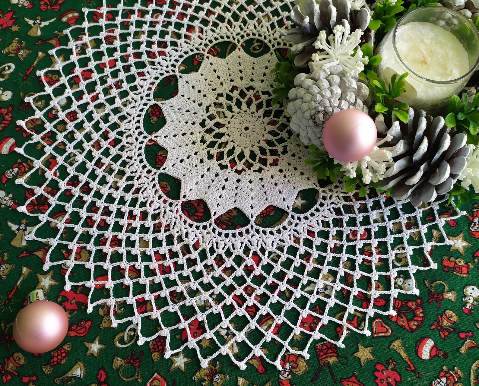 Christmas Crochet Doily Diagram Digital Crochet Pattern PDF Crochet ...