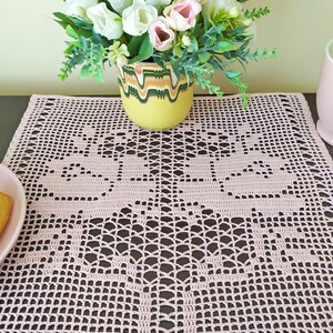 Roses Filet Crochet Doily Filet Crochet Table Runner Crochet Runner ...