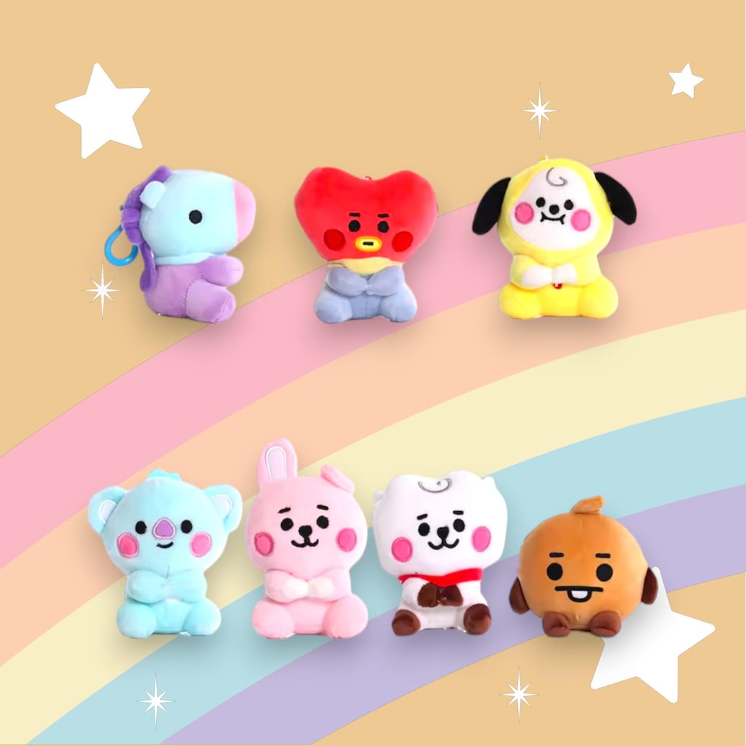 BTS Plush Keychains - Kpop - Kawaii Keychains - Funny Keychains ...