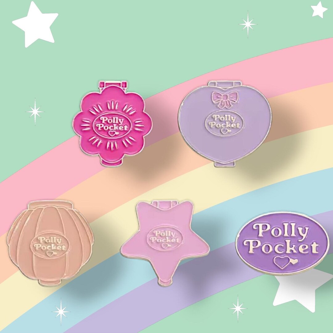 Polly Pocket Enamel Pin Set - Toy - Retro - Kawaii Pins - Funny Pins ...