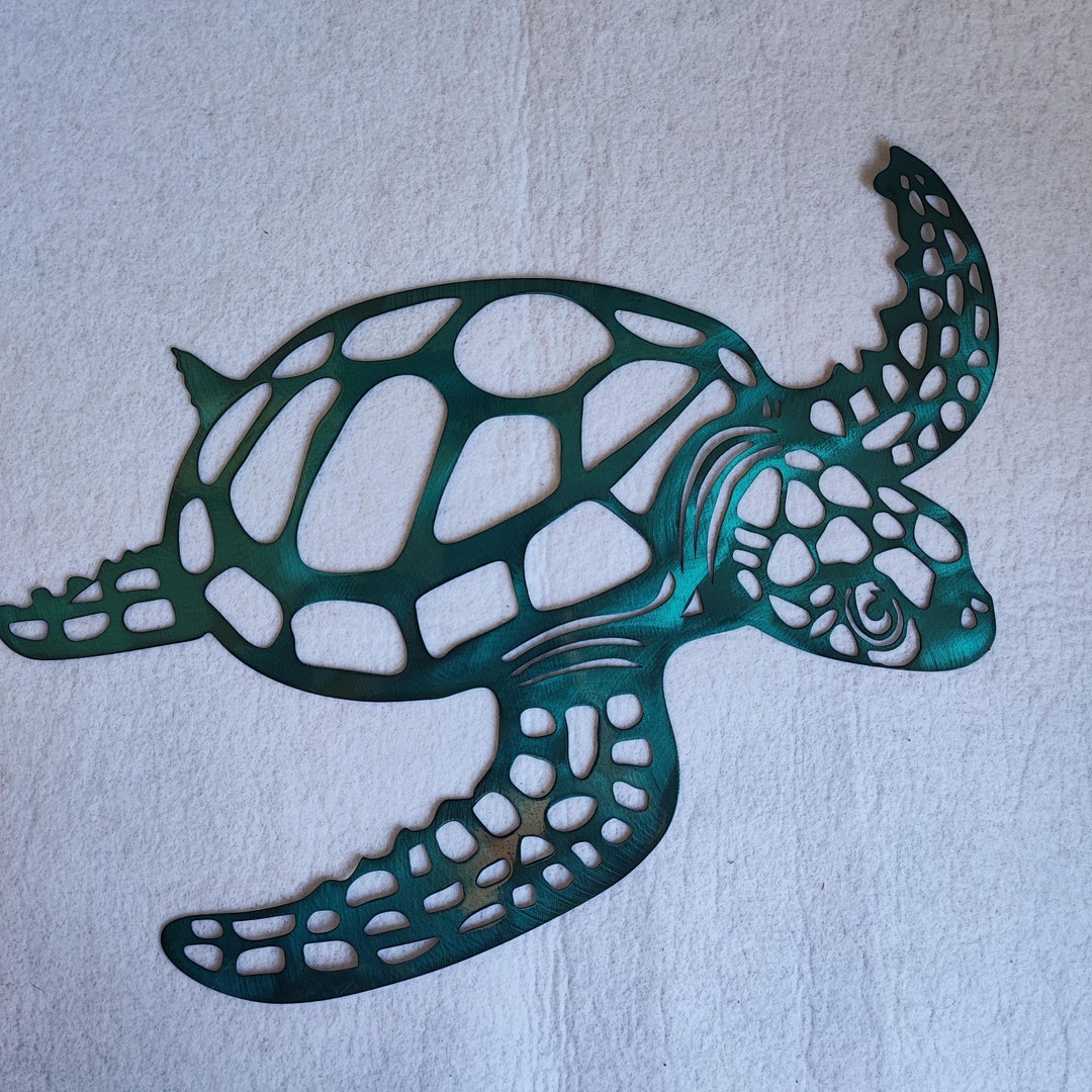 Metal Turtle Wall Decor Metal Wall Art Turtle Marine Waves Sea Beach ...