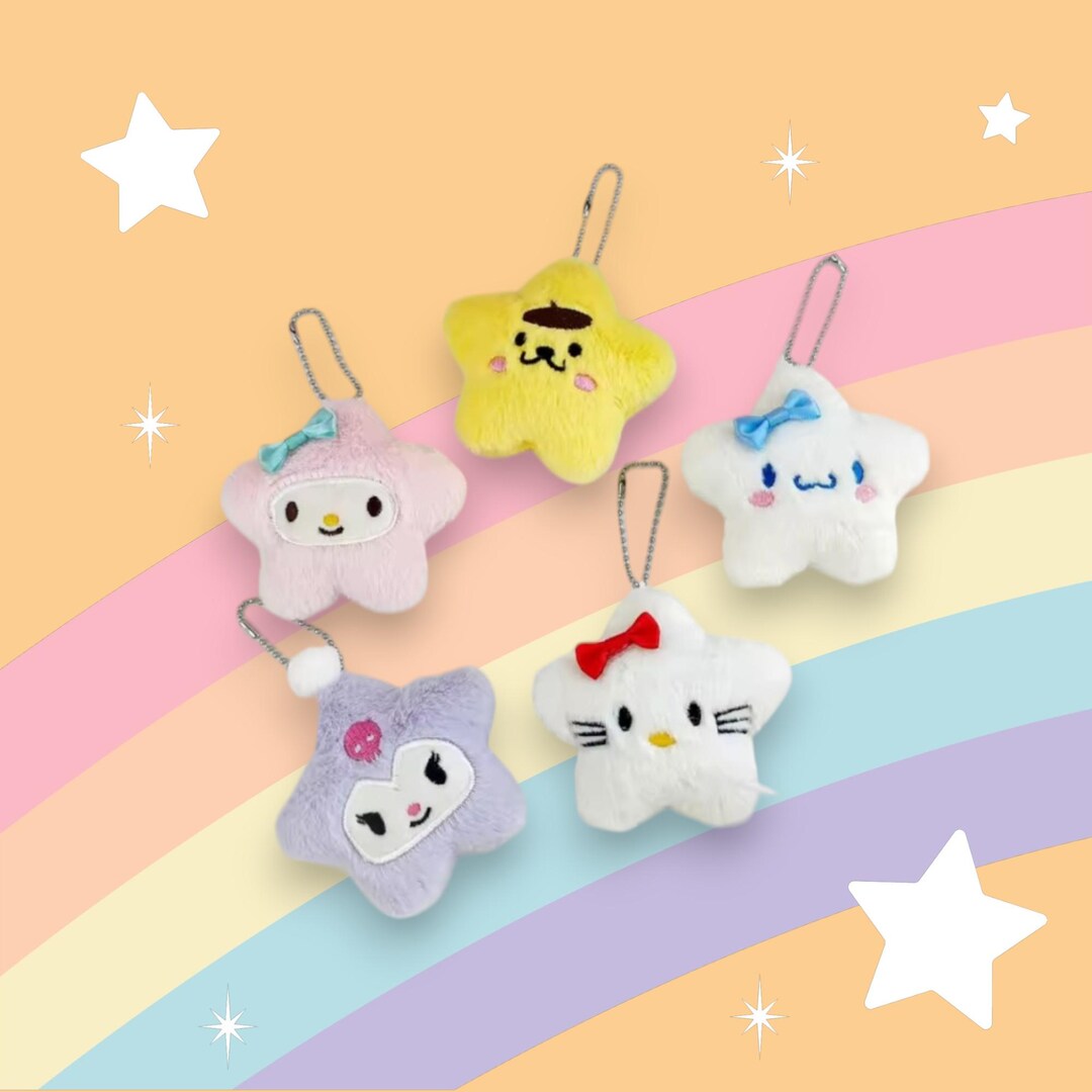 Kitty Plush Keychains - Star - Kawaii Keychains - Funny Keychains ...