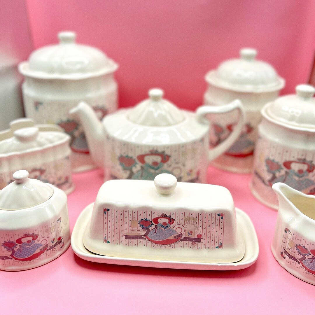 Vintage Country Cottage Cat Kitchen Set Items Sold Individually Kitchen ...