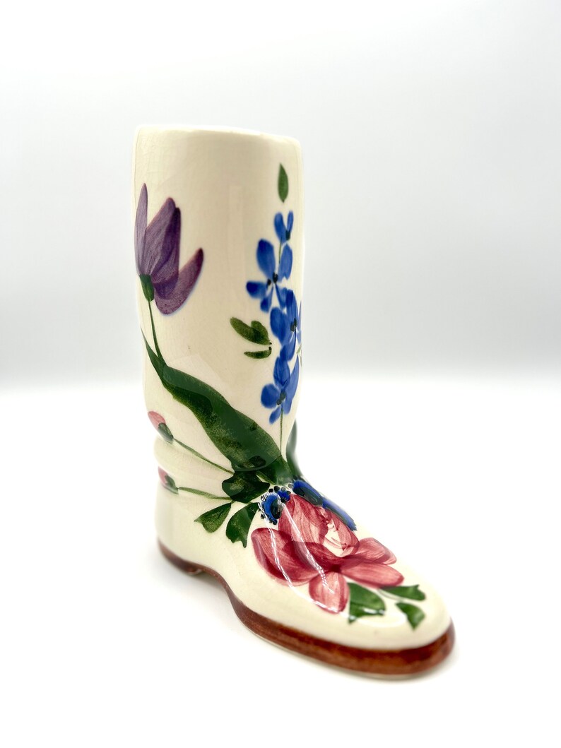 Handpainted Floral Boot Vase Made in Japan Indoor Planter Boot Vase - Etsy