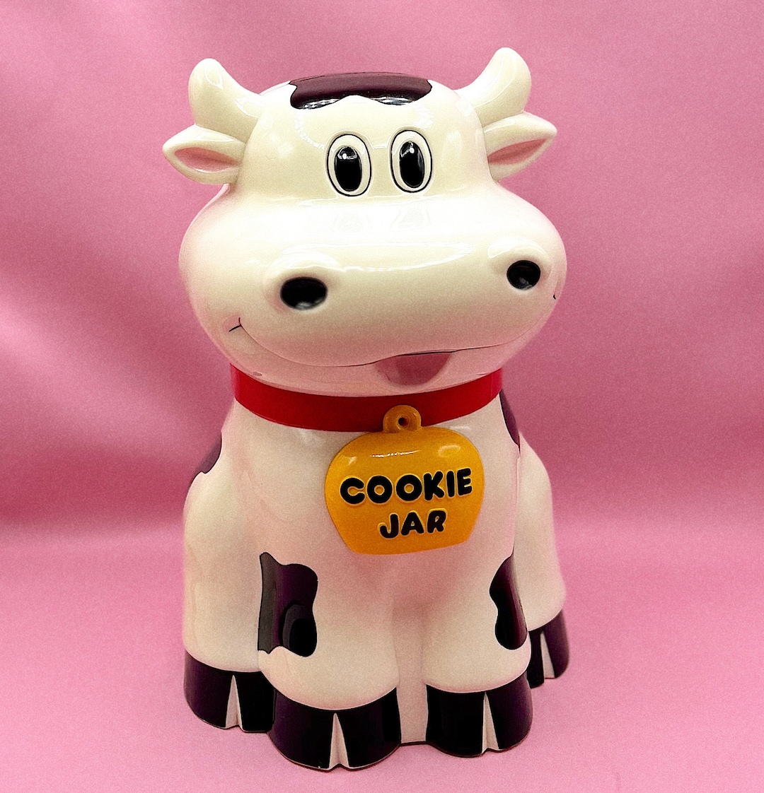 1992 Fun-damental Mooing Cow Cookie Jar Battery Operated - Cow Moos ...