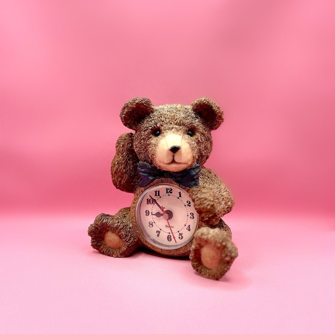 Vintage Teddy Bear Clock Kitschy Nursery Decor - Etsy