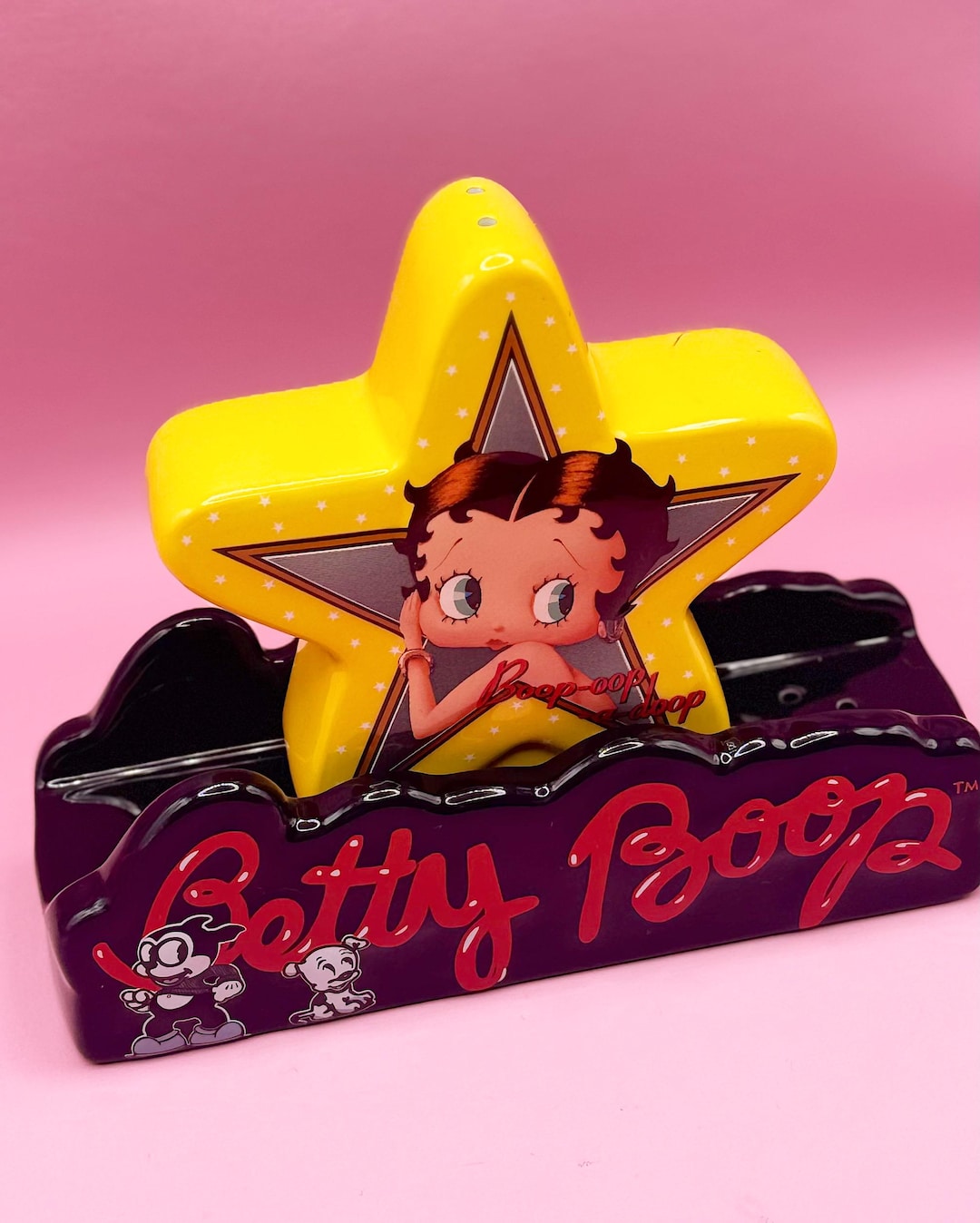 Vintage 1990s Betty Boop Stacking Salt and Pepper Shakers, Star Shaped ...