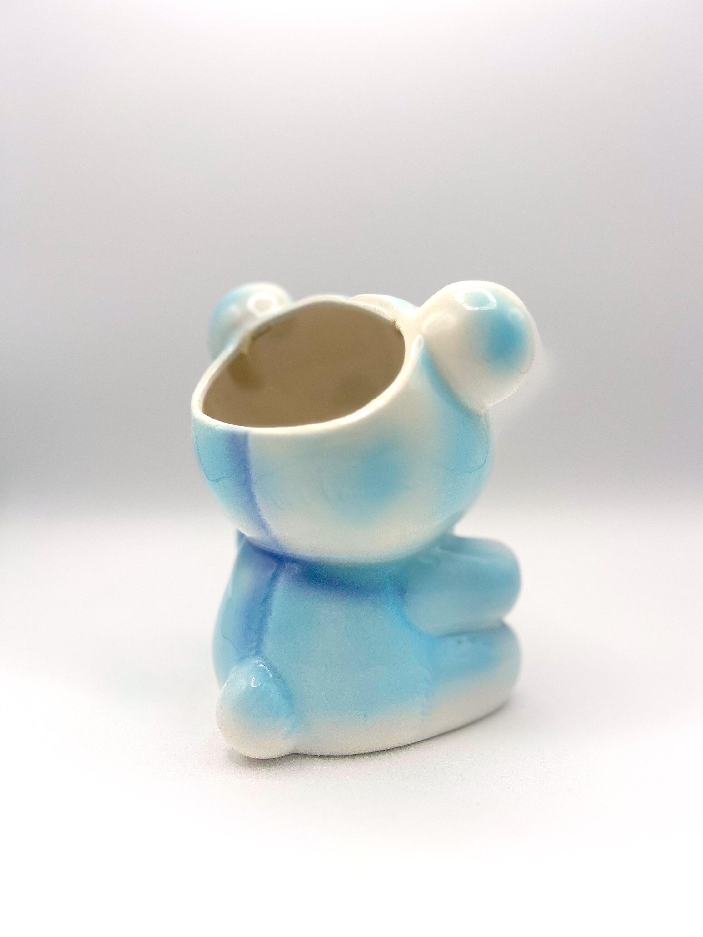 Vintage Blue Teddy Bear Planter - Etsy