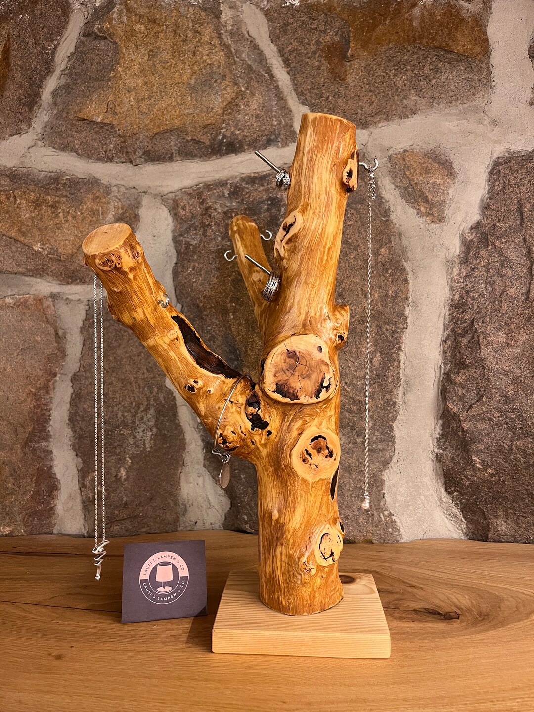 Wooden Jewelry Tree, Natural Wood, Unique Design, Storage for All Kinds ...
