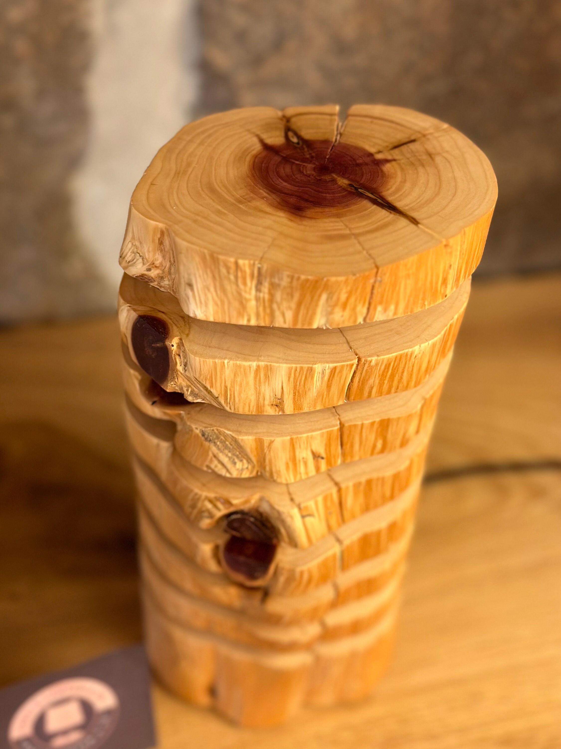 Handmade Table Lamp Made of Tree Slices, Unique Ambient Light, Natural ...
