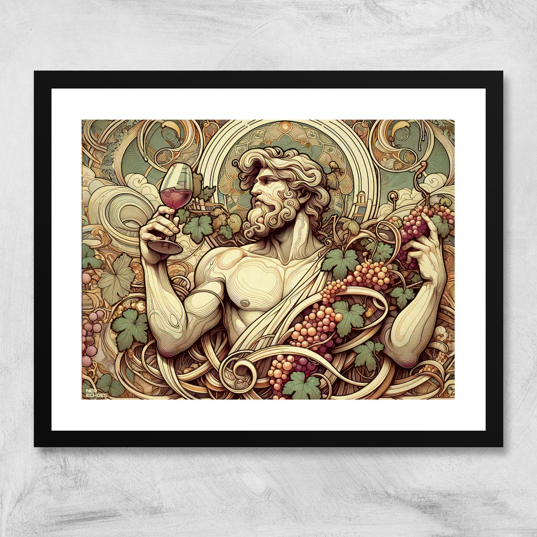 Bacchus Mythology Art Print, Bacchus, Wine Lover, Wall Art Decor ...