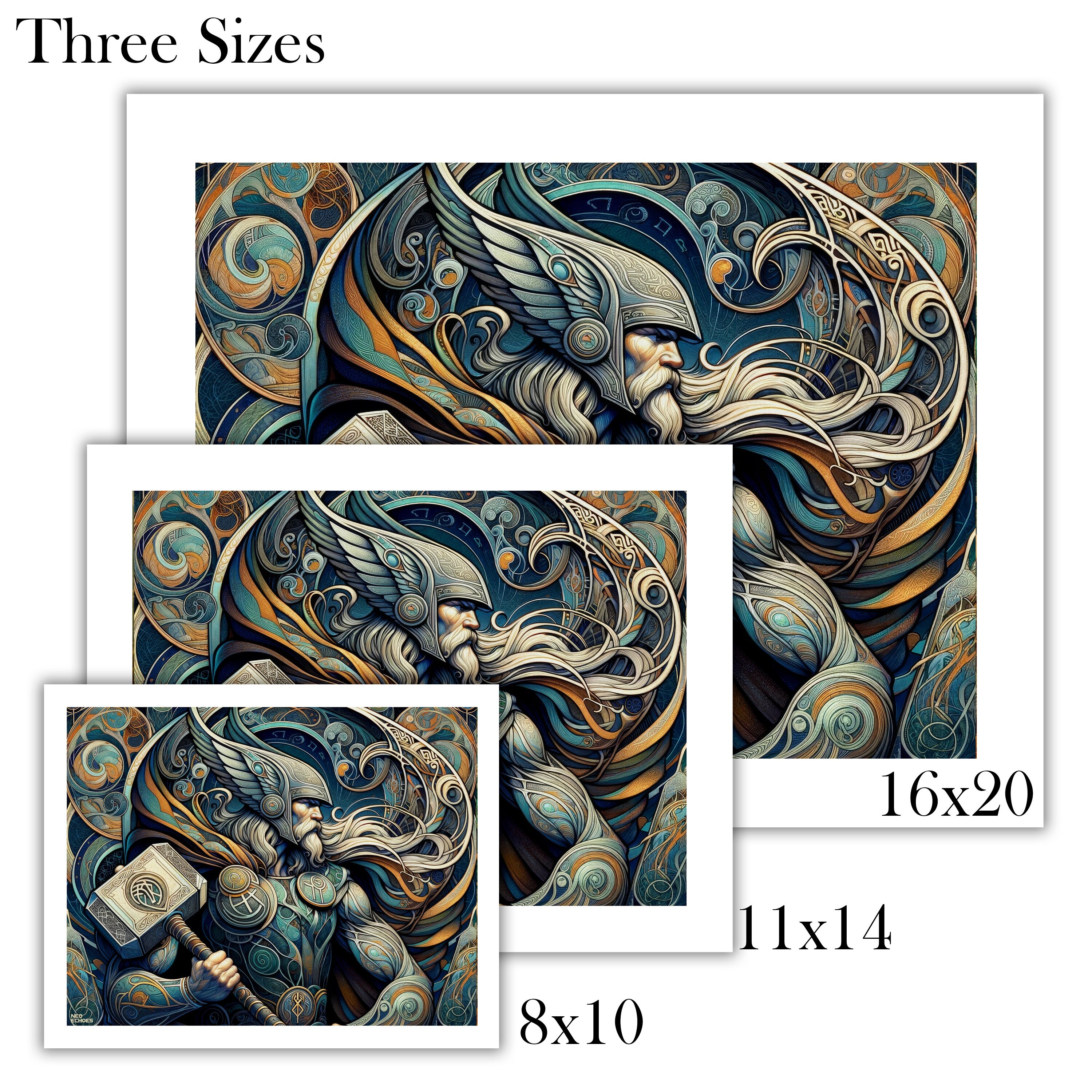Thor Mythology Art Print, Thor, Norse God, Wall Art Decor, Poster Print ...