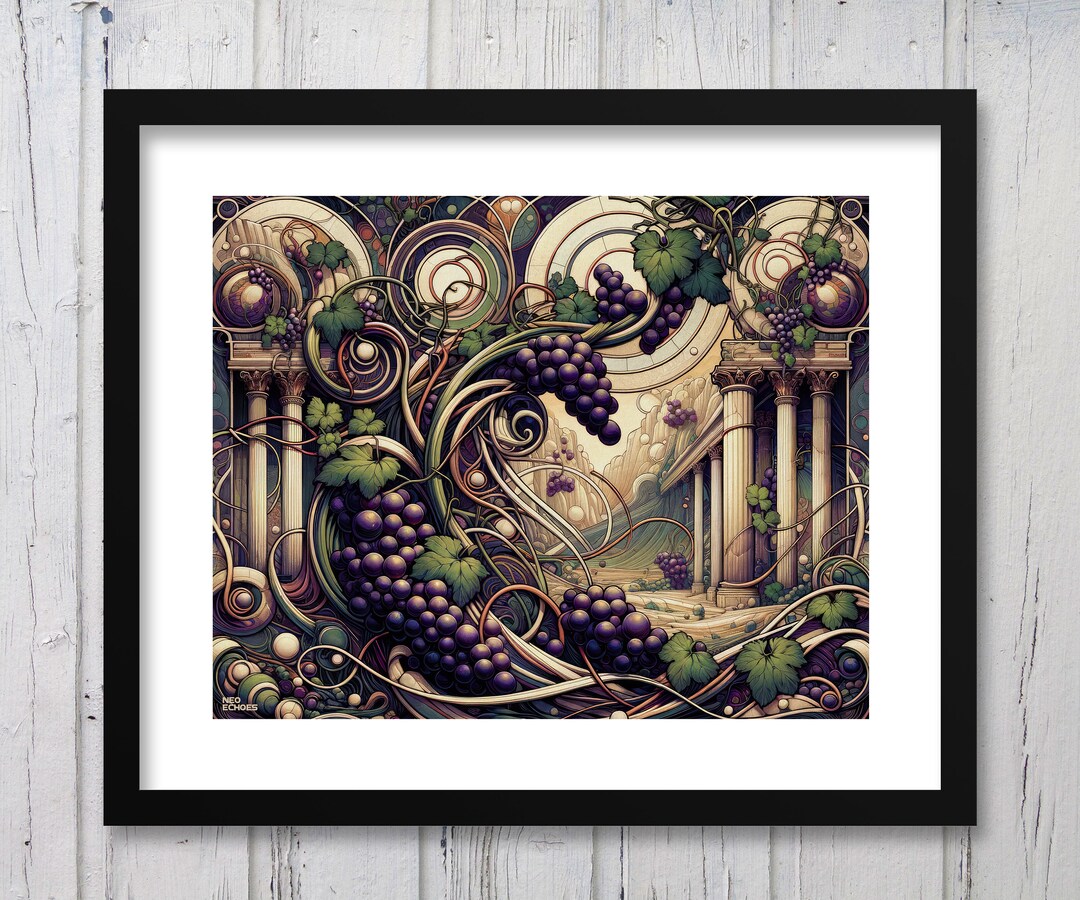 Grapes of Rome, Wall Art, Home Decor, Poster Art, Art Nouveau, Grapes ...