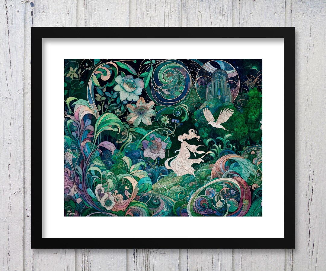 Mythology Art Print, Midnight Fairy Tale, Wall Art, Home Decor, Fantasy ...
