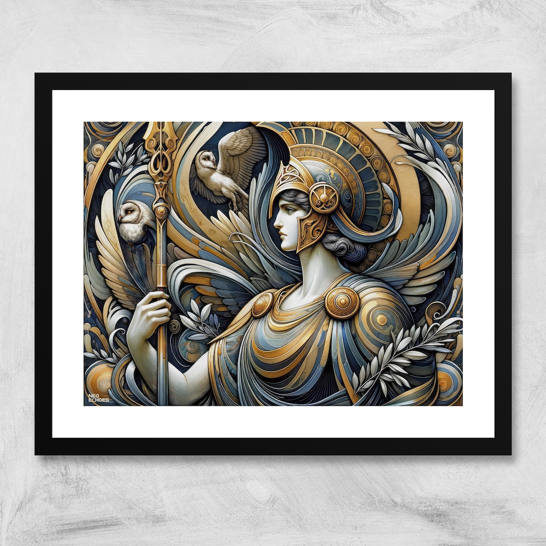Athena Mythology Art Print, Athena, Goddess of Heroic Endeavor, Wall ...