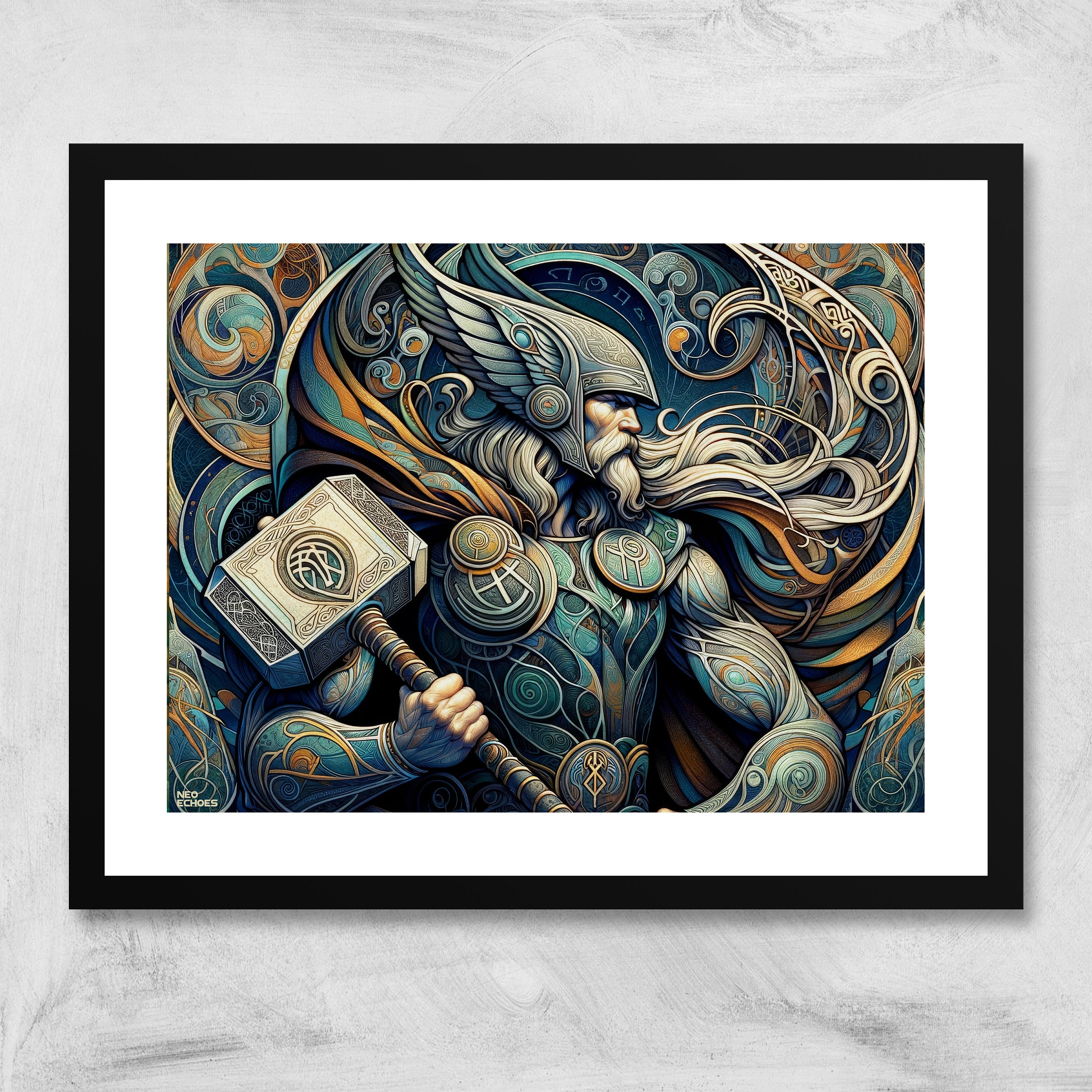 Thor Mythology Art Print, Thor, Norse God, Wall Art Decor, Poster Print ...