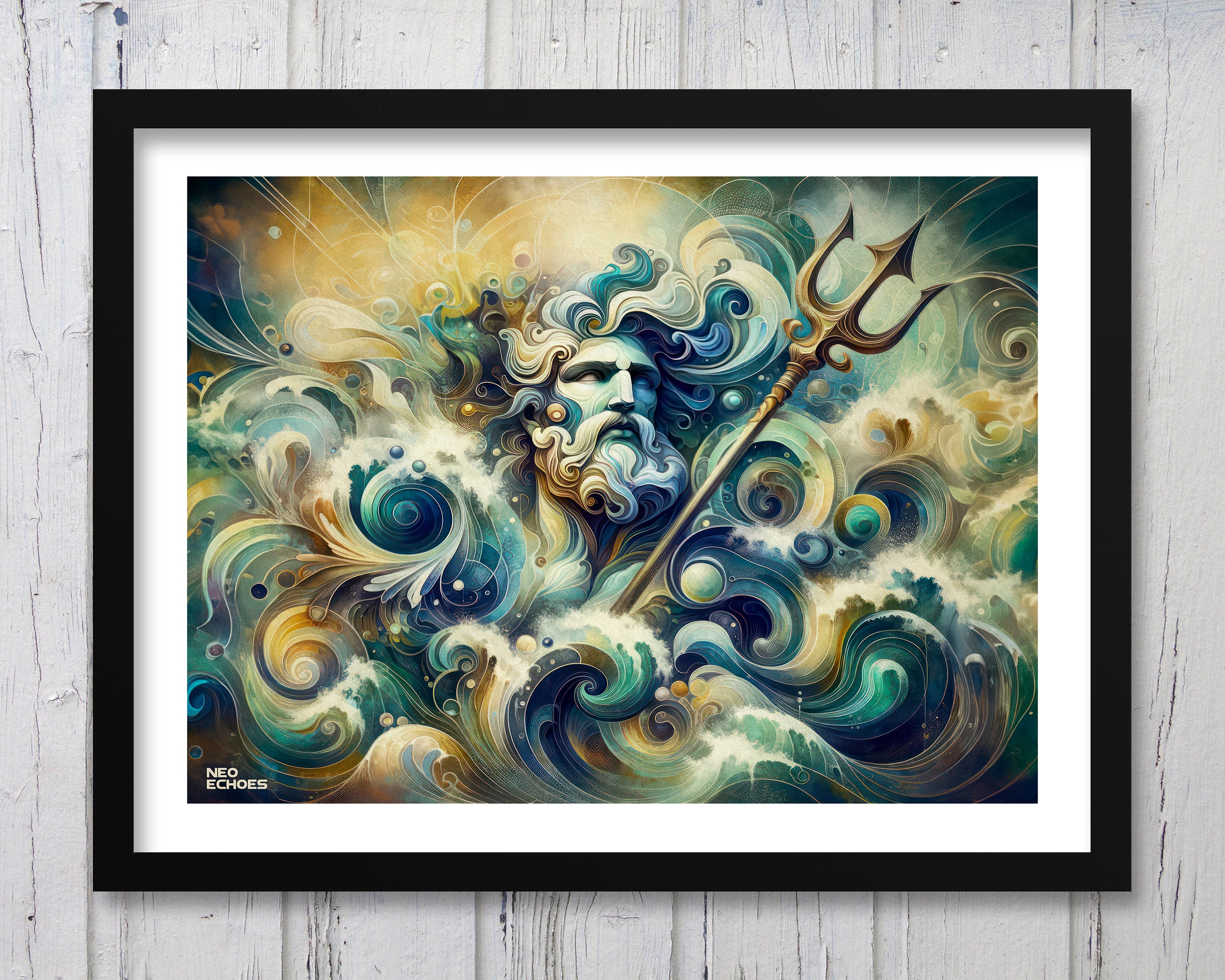 Mythology Art Print, Poseidon, Wall Art Decor, Poster Print, Fantasy ...
