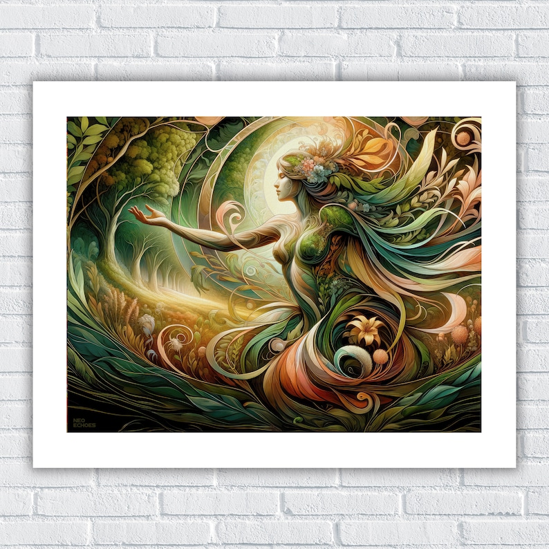 Gaia, Mythology Art Print Gaia, Personification of the Earth, Wall Art ...