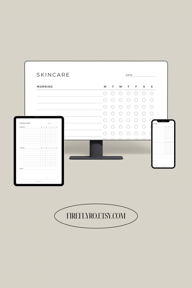 Skincare Routine Planner Printable, Daily Self Care Planner, Beauty ...