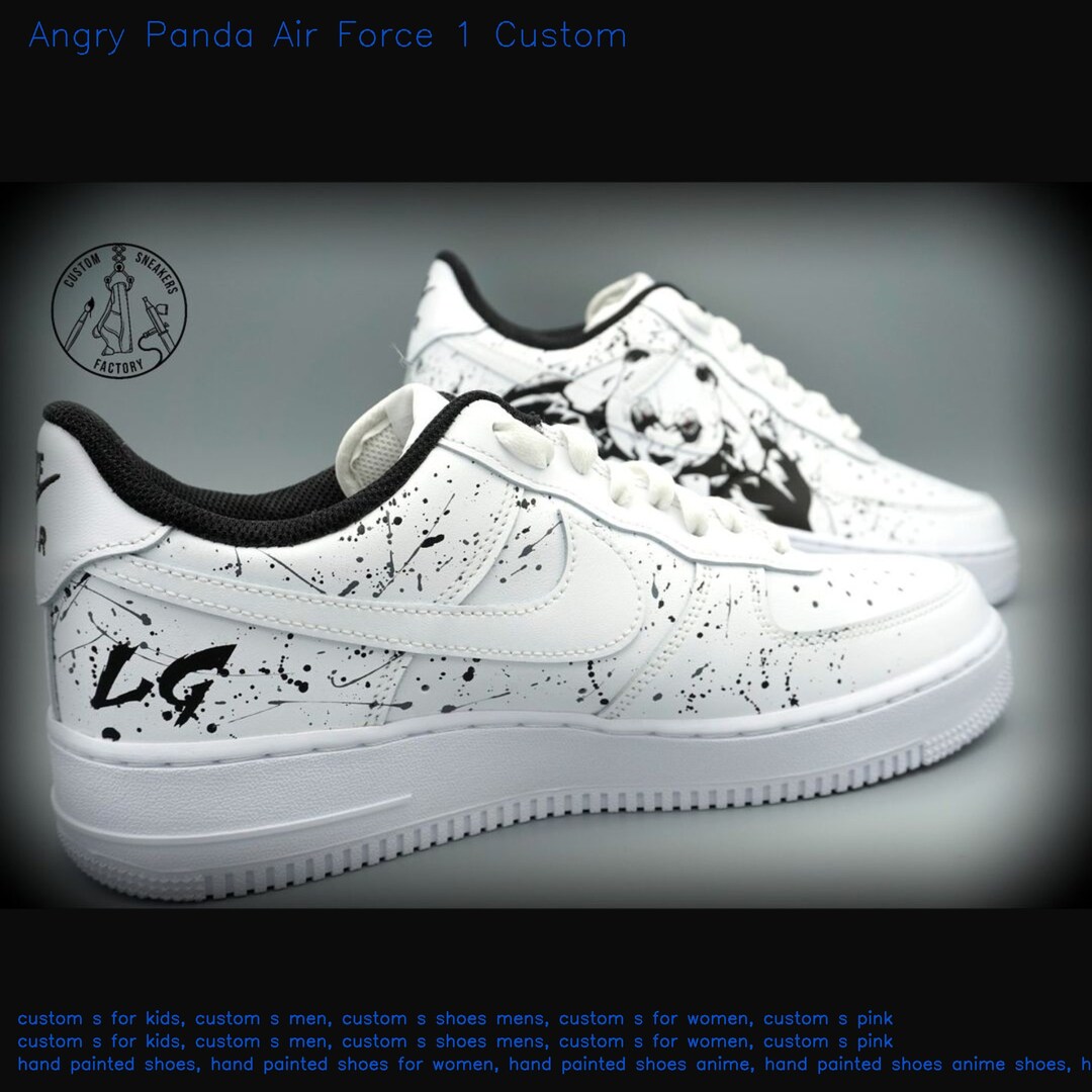 Snkangry Panda Air Force 1 Custom Custom Shoes Men, Custom Air Force 1 ...