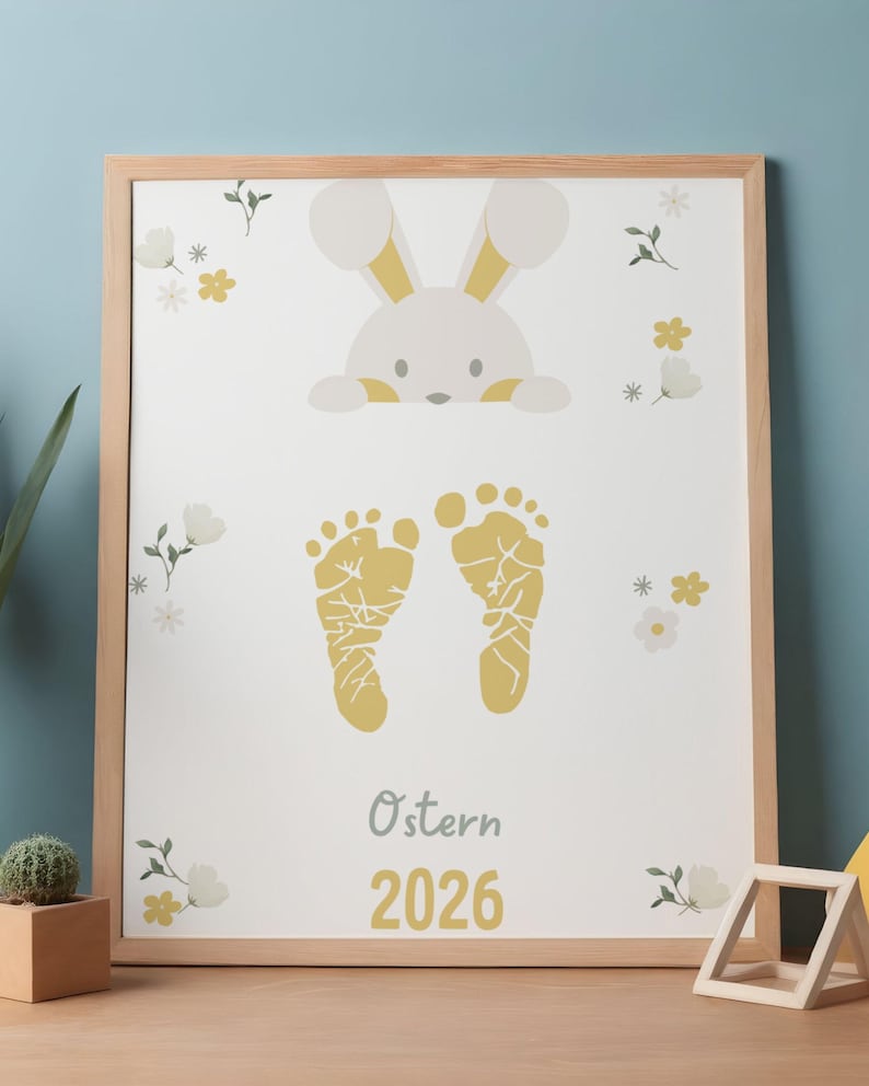 Easter 2026 Baby, Easter 2026 Keepsake, Baby Footprint Template, Easter ...