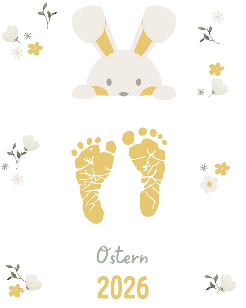 Easter 2026 Baby, Easter 2026 Keepsake, Baby Footprint Template, Easter ...