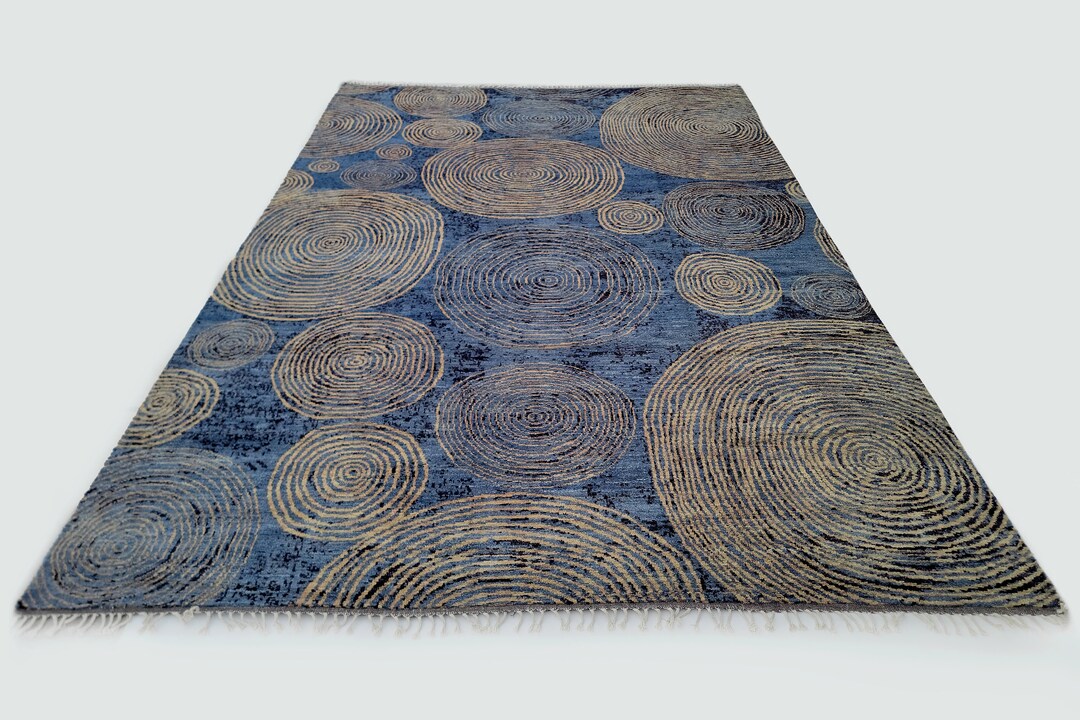 Large Modern Moroccan Berber Rug Blue 17.4x11.7 Ft, Wool Rectangle ...