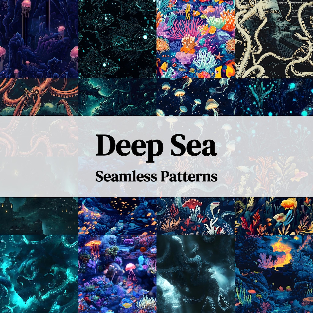 Deep Sea Seamless Patterns Endless High Quality Print Design All Over ...