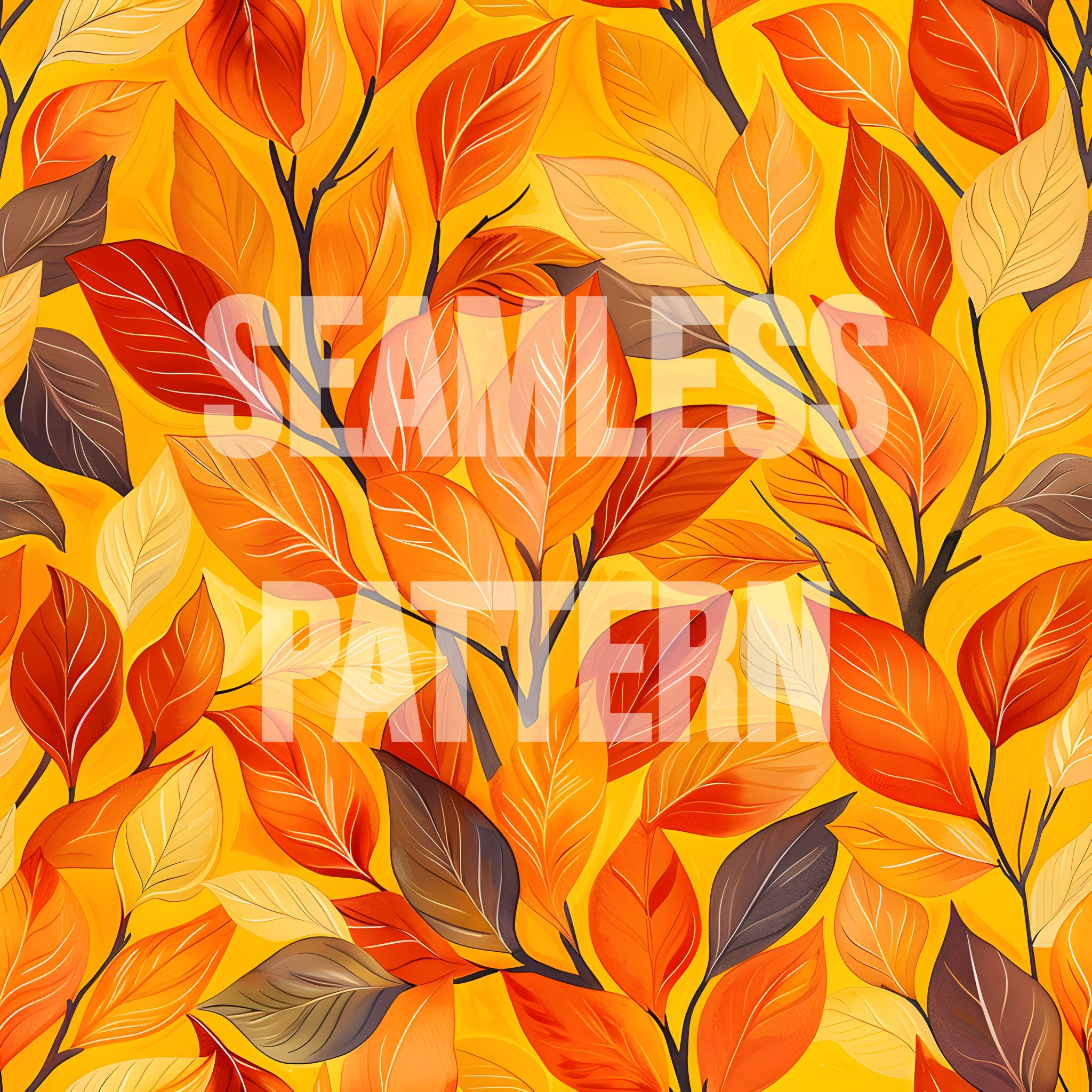 Autumn Leaves Seamless Patterns Endless High Quality Print Design All ...
