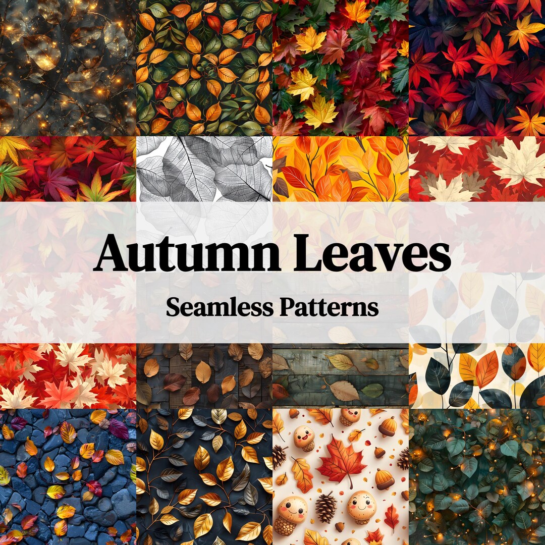 Autumn Leaves Seamless Patterns Endless High Quality Print Design All ...
