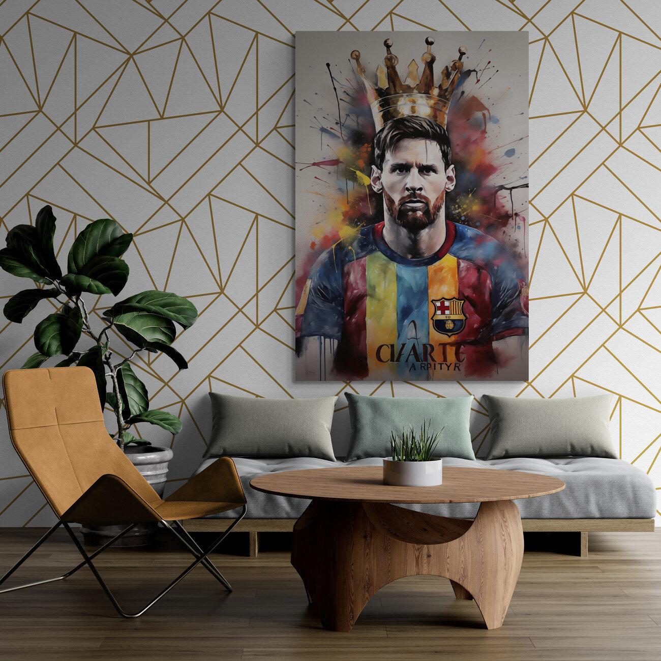 Lionel Messi Wears Crown Canvas Poster Print Soccer Football - Etsy