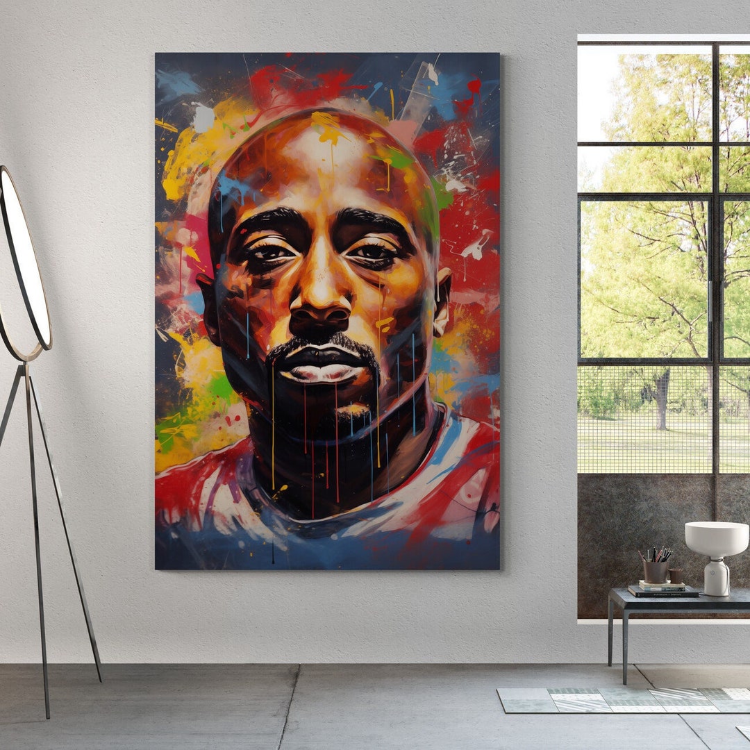 Tupac Shakur Canvas Poster Print Oil Painting Graffiti 2pac - Etsy