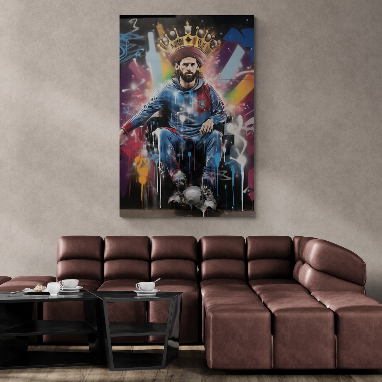 Lionel Messi Throne Canvas Poster Print Soccer Football Player - Etsy